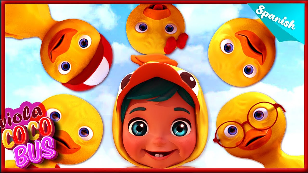 5 pequeños patitos en el parque acuático | Canción divertida para niños ...