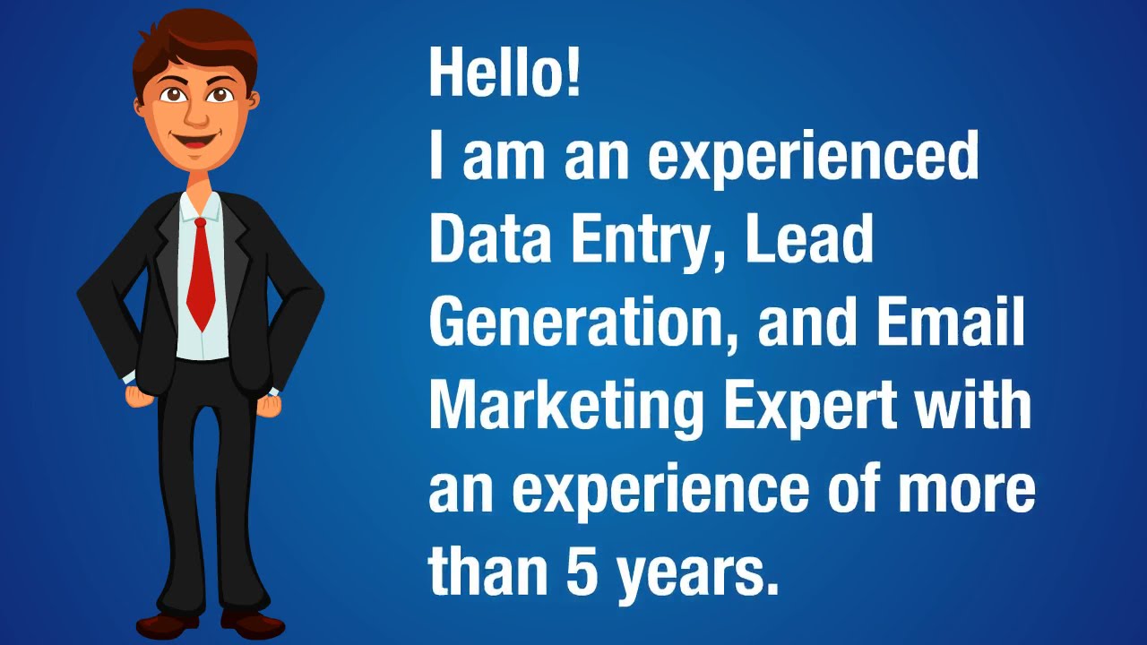 Upwork Profile Introduction Video (Data Entry, Lead Generation and ...