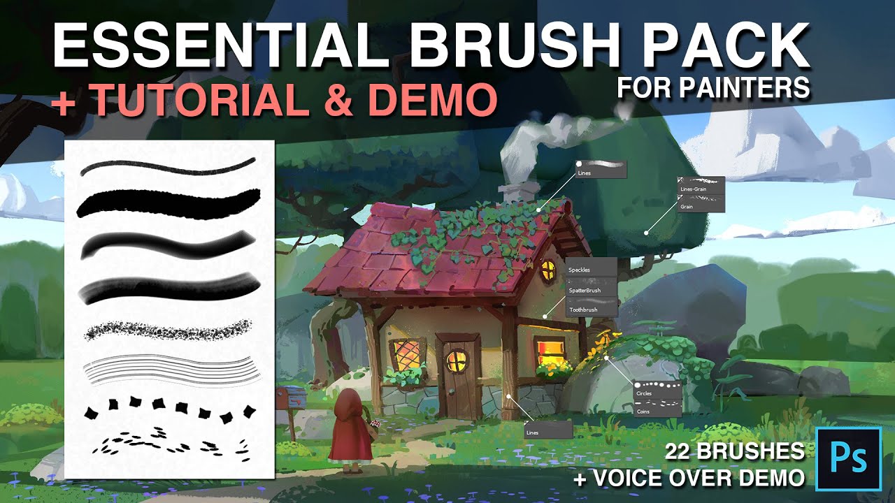 Essential brush pack for painters + Demo & Tutorial - YouTube
