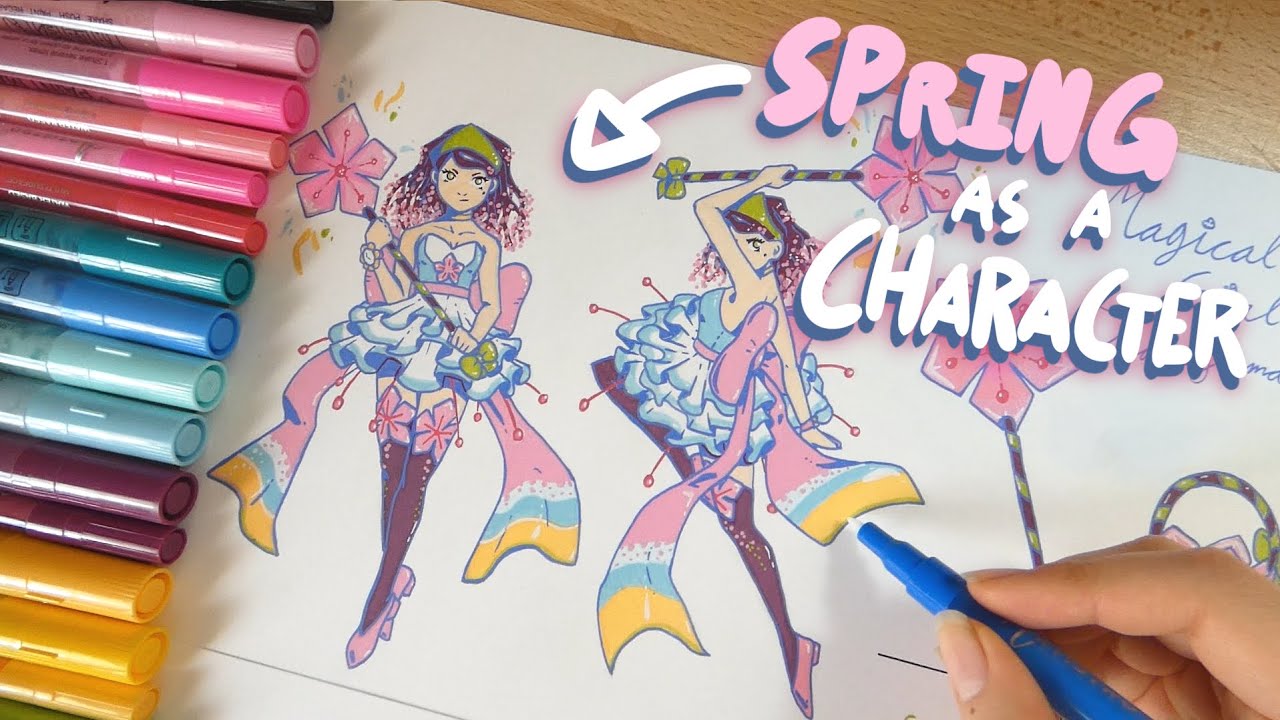 Turning SPRING into a MAGICAL GIRL?? | Character design w/ Artistro ...