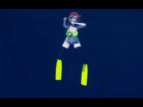 anime girl underwater drowning