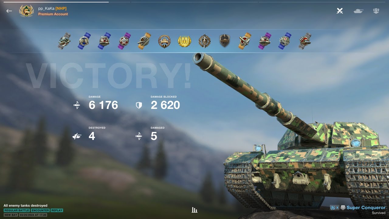Super Conqueror 💨 British Collectable Tier X Heavy / 6176 dmg / 4 frags ...