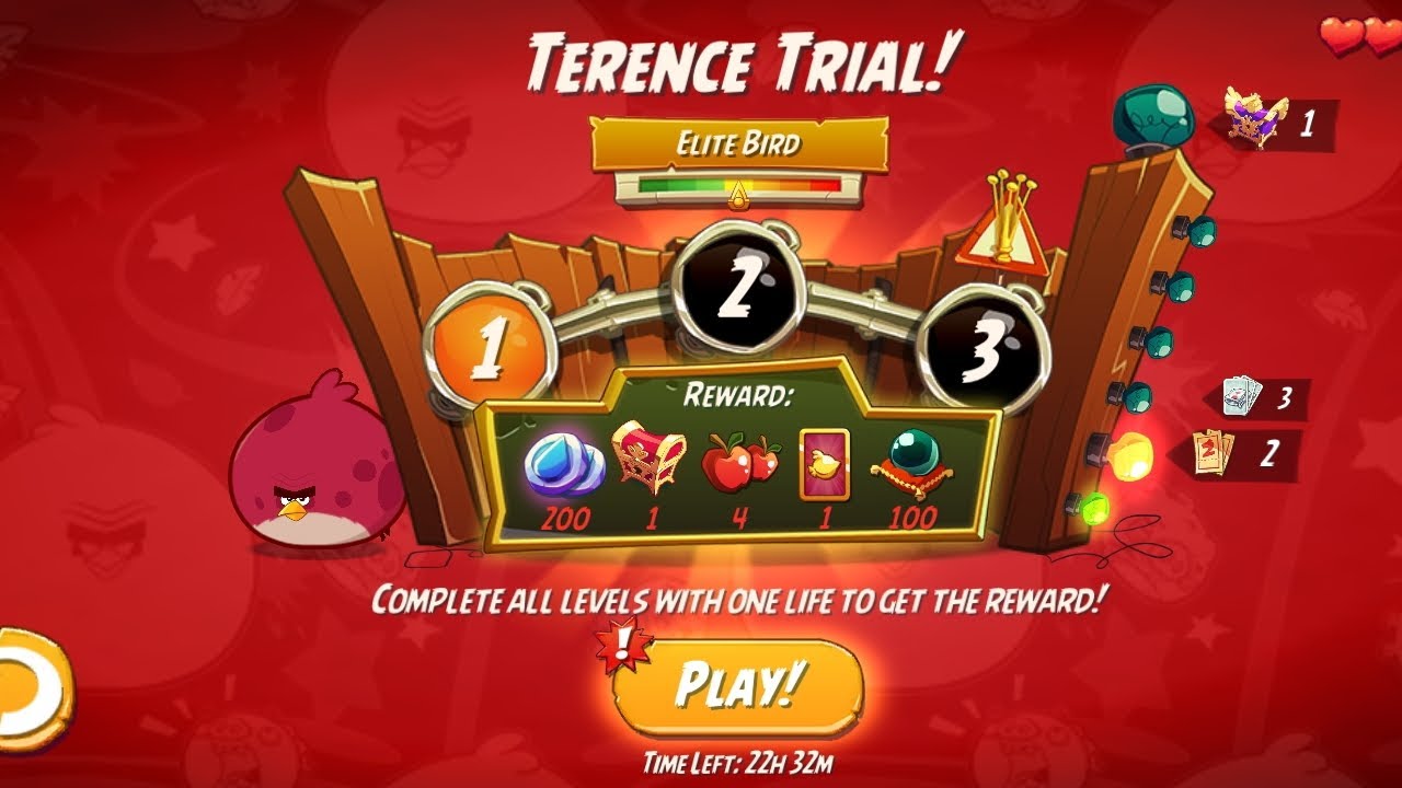 Angry Birds 2 AB2 Daily Challenge Today Terence Trial! 2-3-4 Rooms ...