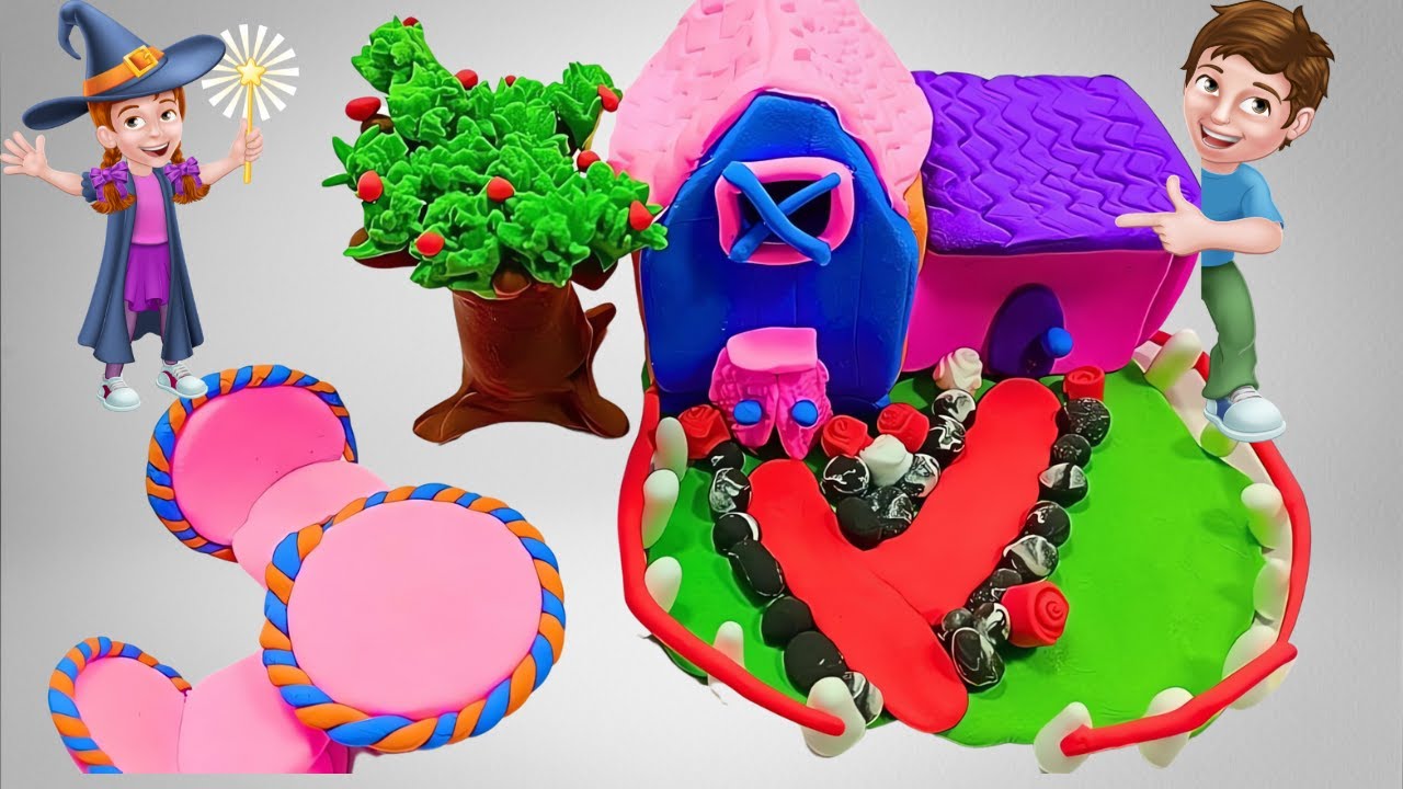 DIY Polymer Clay Miniature House | How to Make Village House, Tree ...