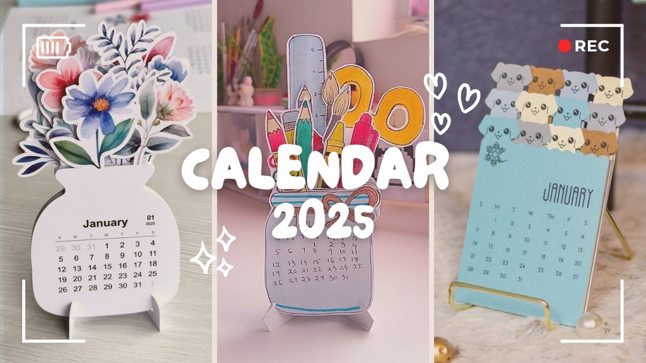 DIY Mini Desk Calendar 2025 || easy peasy calendar idea @CraftyShrea ...