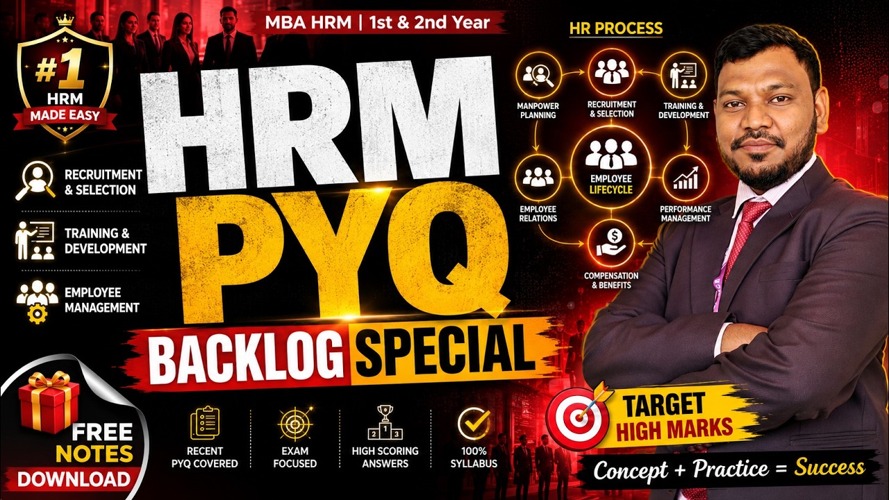 HRM Previous Year Questions Solved 🔥 | MBA Sem 2 HRM One Shot Revision ...