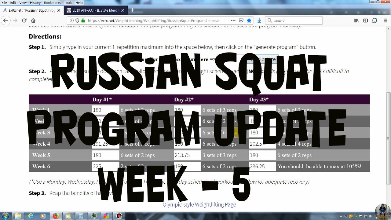 Russian Squat Program Week-5 - YouTube