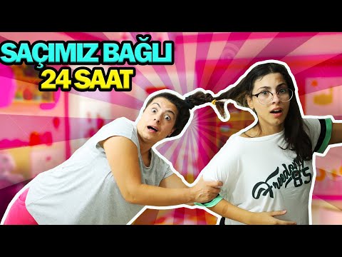 24 SAAT SAÇIMIZ BAĞLI YAPIŞIK İKİZ GİBİ YAŞAMAK! SAÇI BAĞLI 2 KIZ EYLÜL LAL