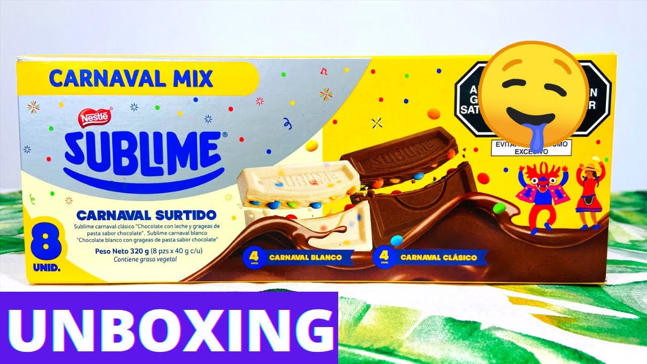 🎉NUEVO! Chocolate SUBLIME CARNAVAL SURTIDO Blanco & Clásico [Edición ...