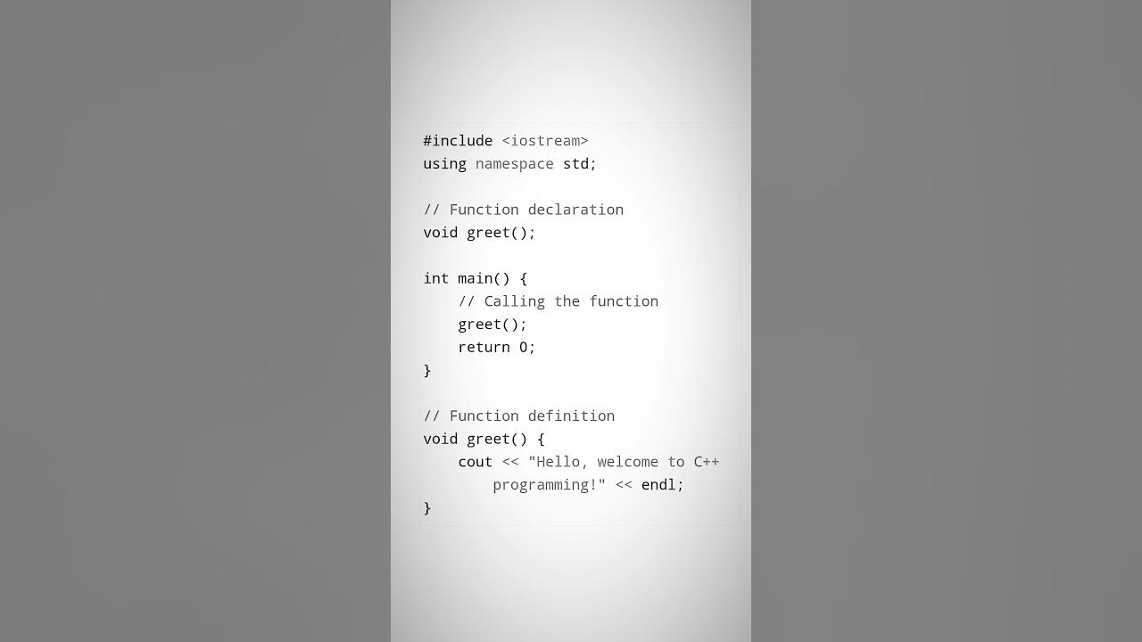 "Learn C++ Functions: A Simple Program to Print a Greeting Message | C++ Tutorial" - YouTube