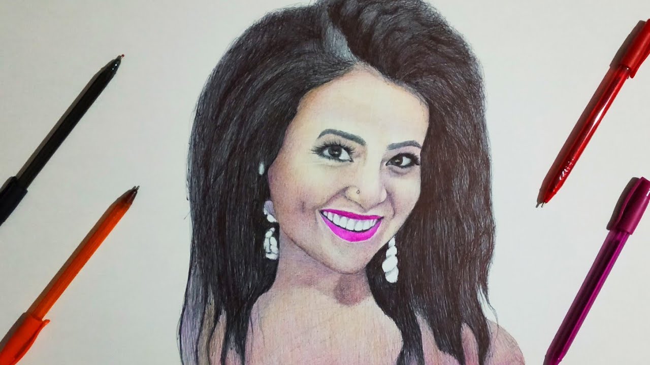 Drawing Neha Kakkar | how to draw Neha Kakkar - YouTube