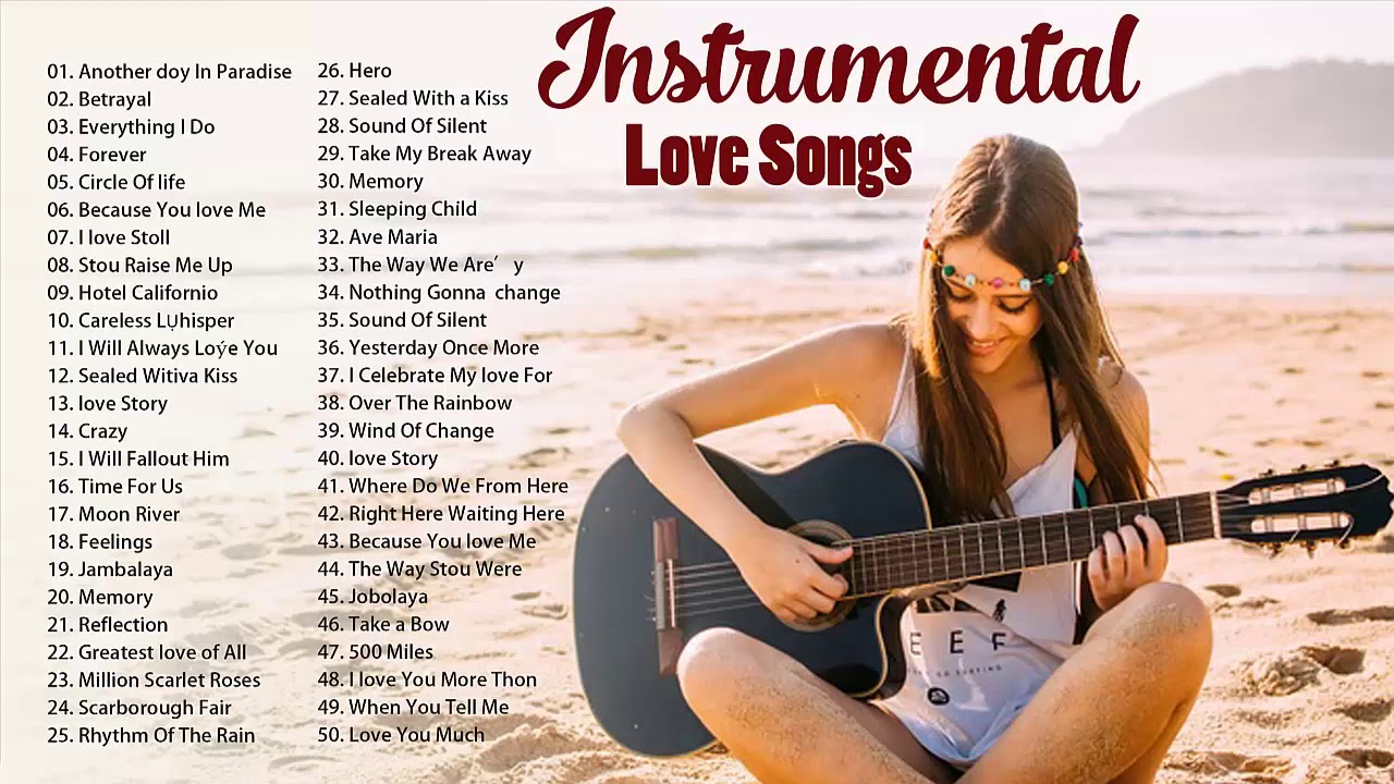 Top 50 Instrumental Love Songs Collection Saxophone, Piano, Guitar ...
