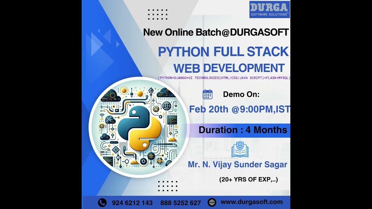 🚀 New Online Batch: Python Full Stack Web Development | Learn from ...
