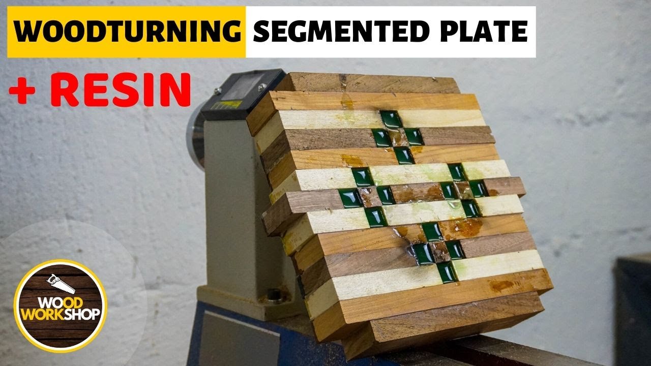 Woodturning Project: Segmented Plate with Resin - YouTube