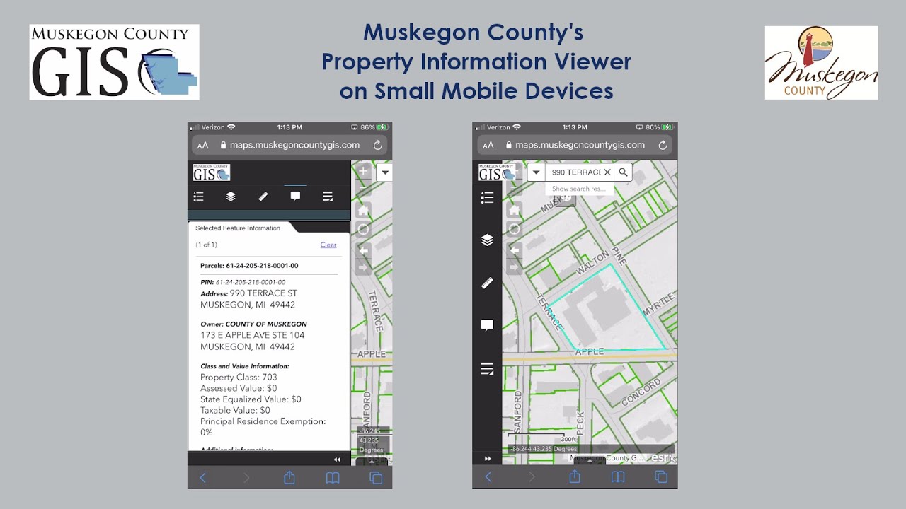 Muskegon County Property Information Viewer on Mobile Devices - YouTube