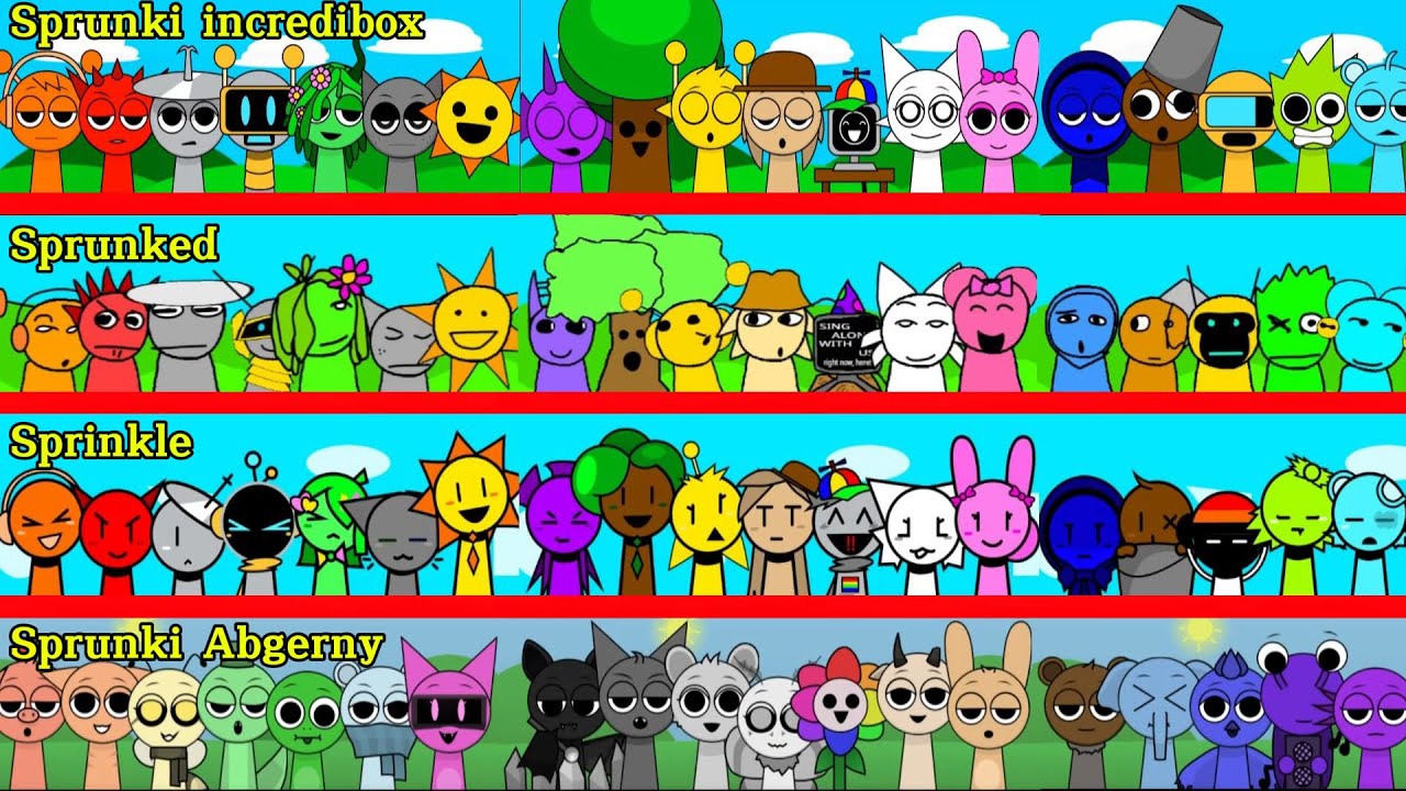 All characters together in Sprunki - Sprunki incredibox Vs Sprunked Vs ...