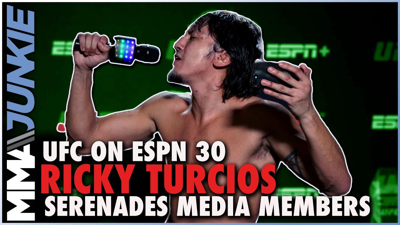 TUF 29 Bantamweight champ Ricky Turcios celebrates by serenading media ...