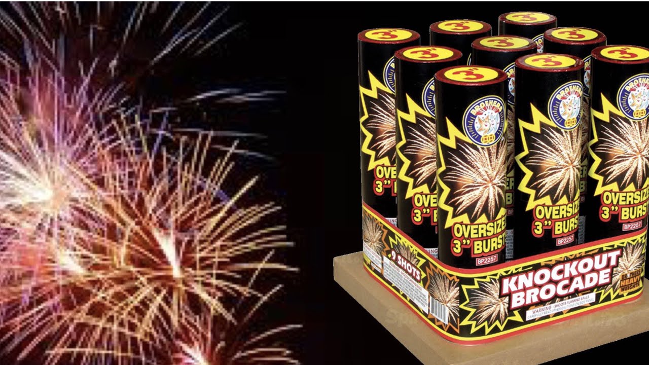 Knockout Brocade firework by brothers (9 shot) - YouTube