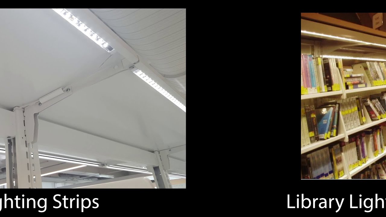 Library Book Stack Range LED Lighting Each Individual Shelf - YouTube