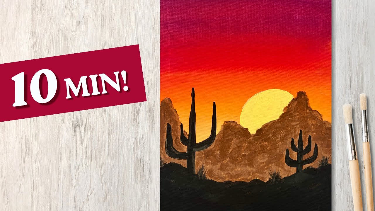Easy Desert Sunset Painting