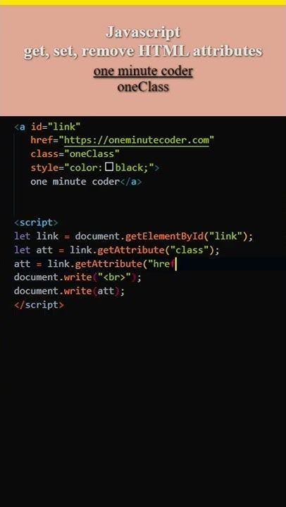 Javascript: get, set, remove HTML attributes - YouTube Javascript: get, set, remove HTML attributes - YouTube