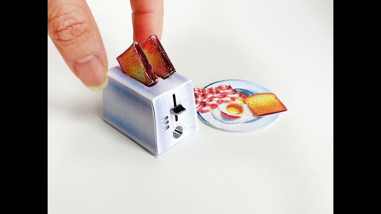 How to make mini toaster and breakfast miniatures #miniature # ...