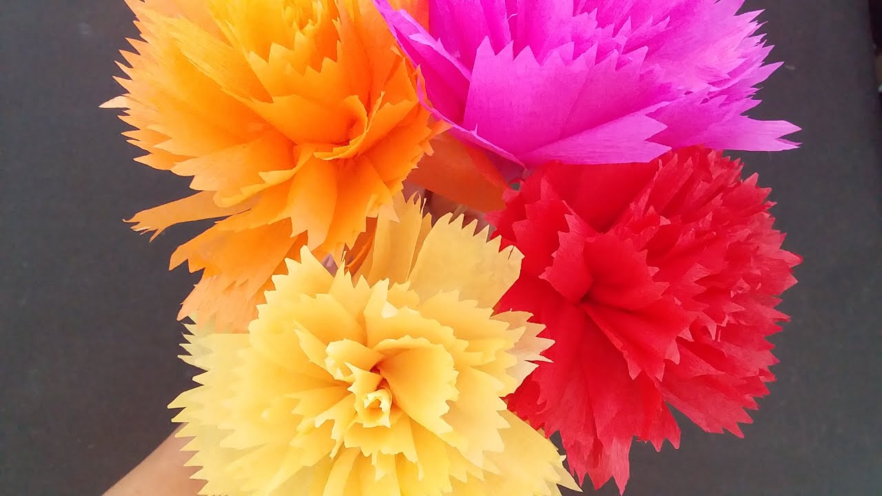 Sangat Mudah!!! Cara Membuat Bunga Dari Kertas Krep - DIY Paper Flower ...