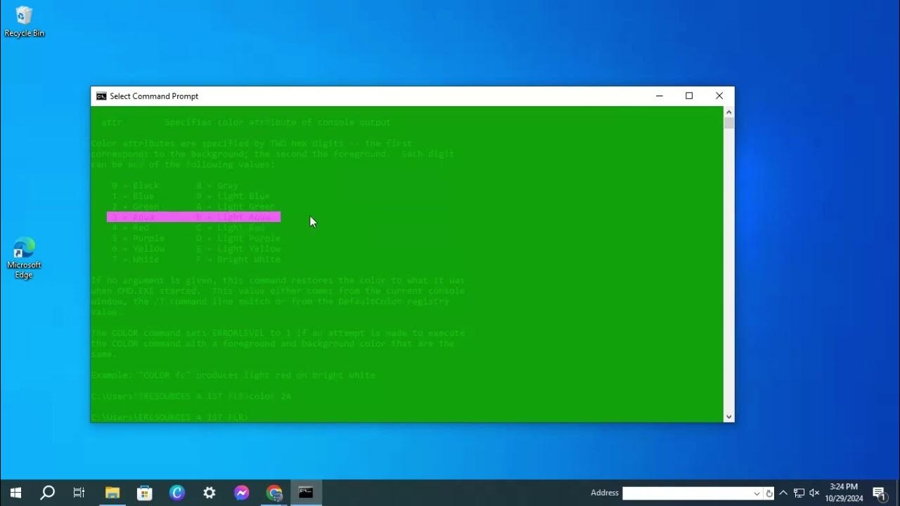 HOW TO CHANGE THE TEXT COLOR AND BG COLOR IN COMMAND PROMPT CMD. - YouTube