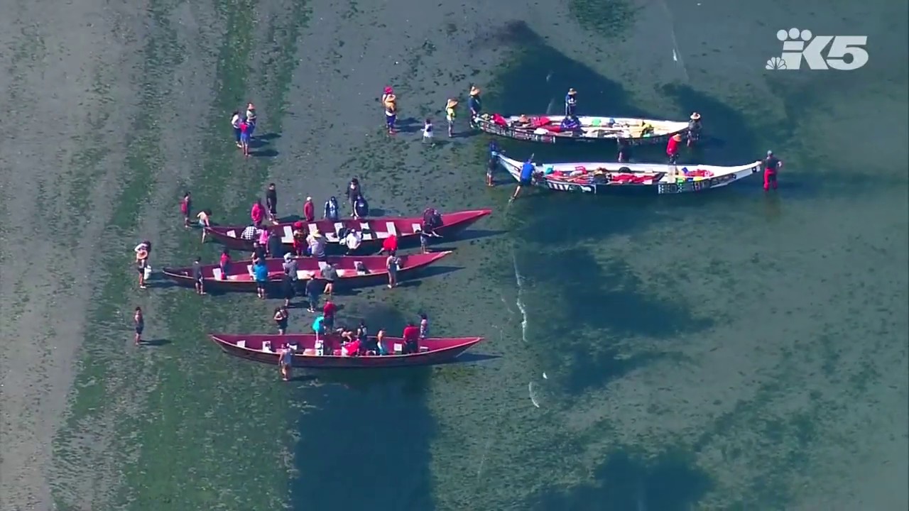 Washington tribes embark on annual canoe journey - YouTube