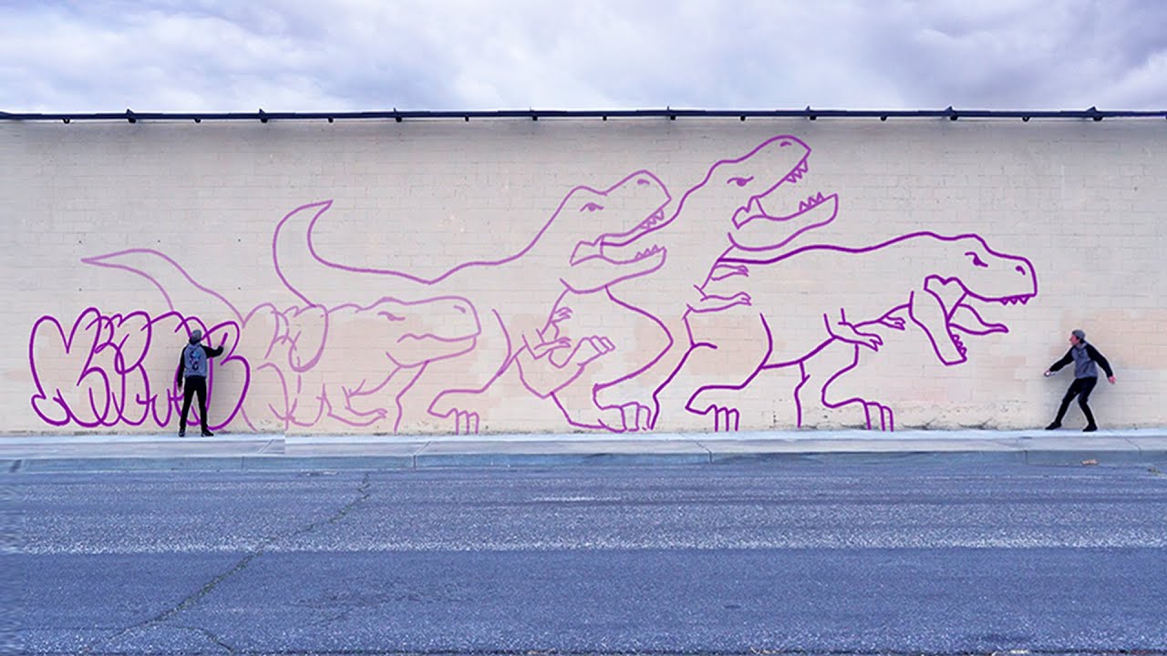 I Made an Epic Animation on this 100 Foot Wall! - YouTube