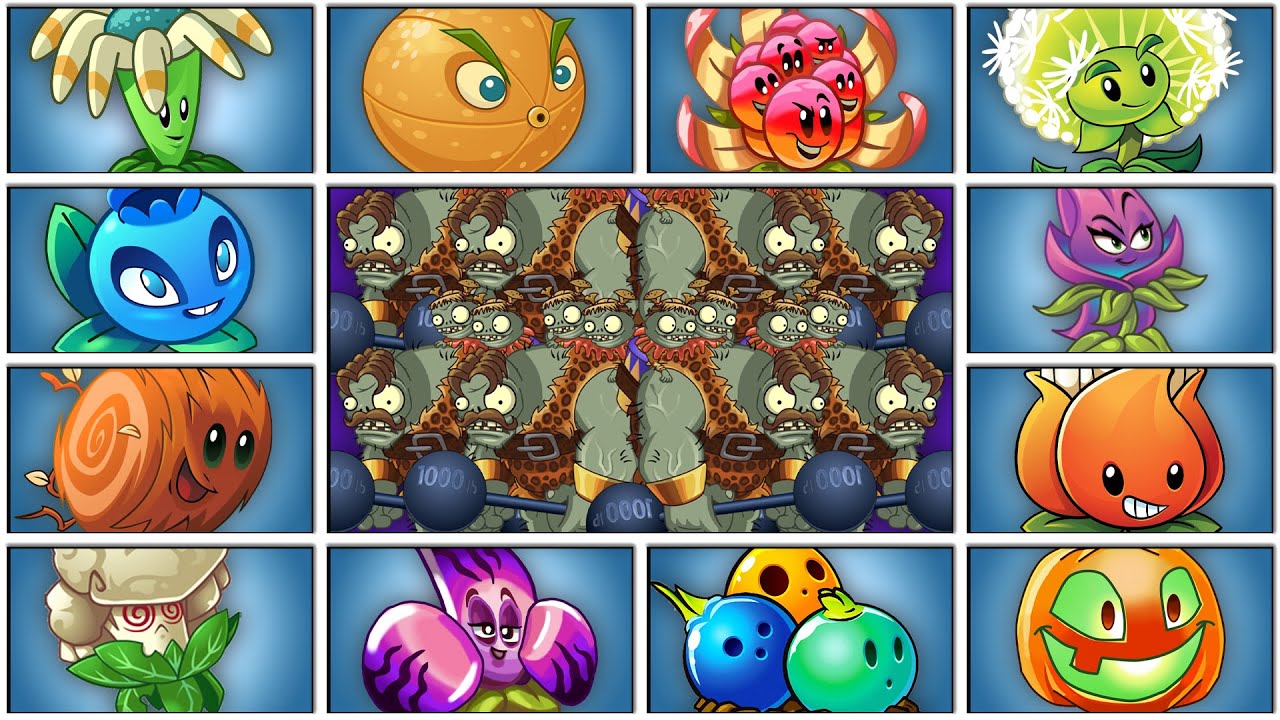 PvZ 2 Challenge - All Best Plants Power-Up vs 99 Strongman Gargantuar ...