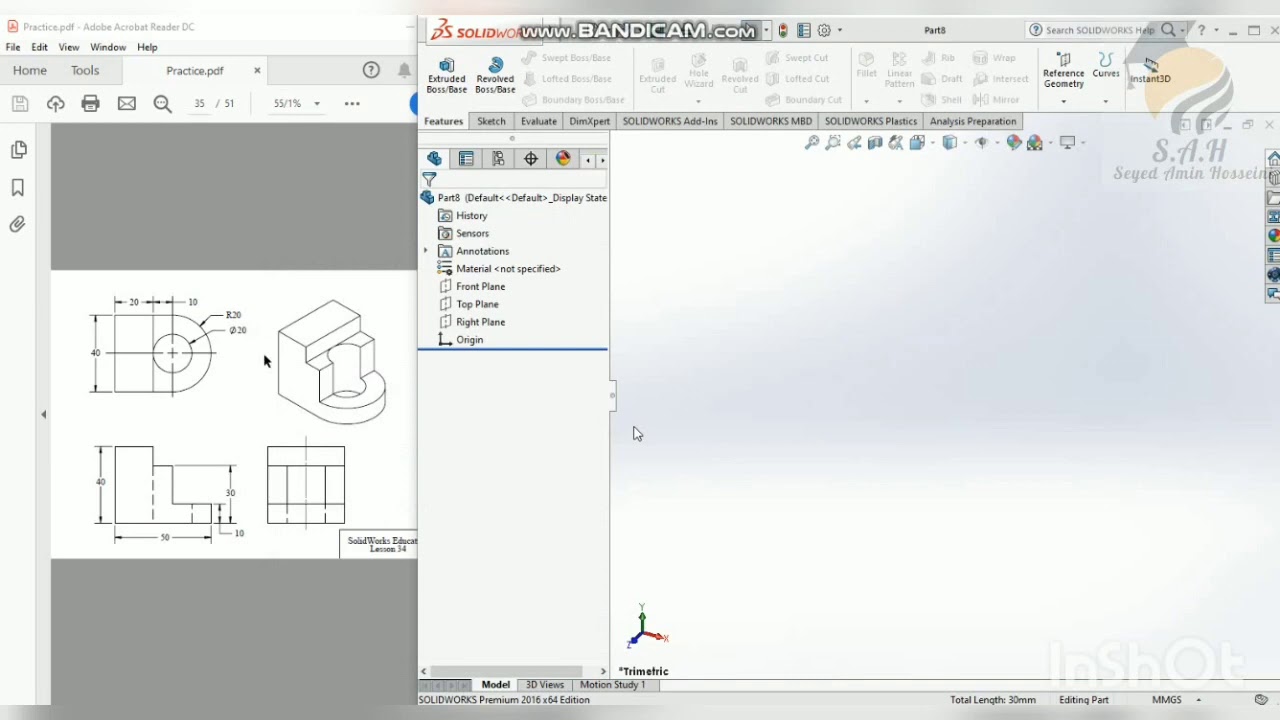 Solidwork practice Lesson 34 - YouTube