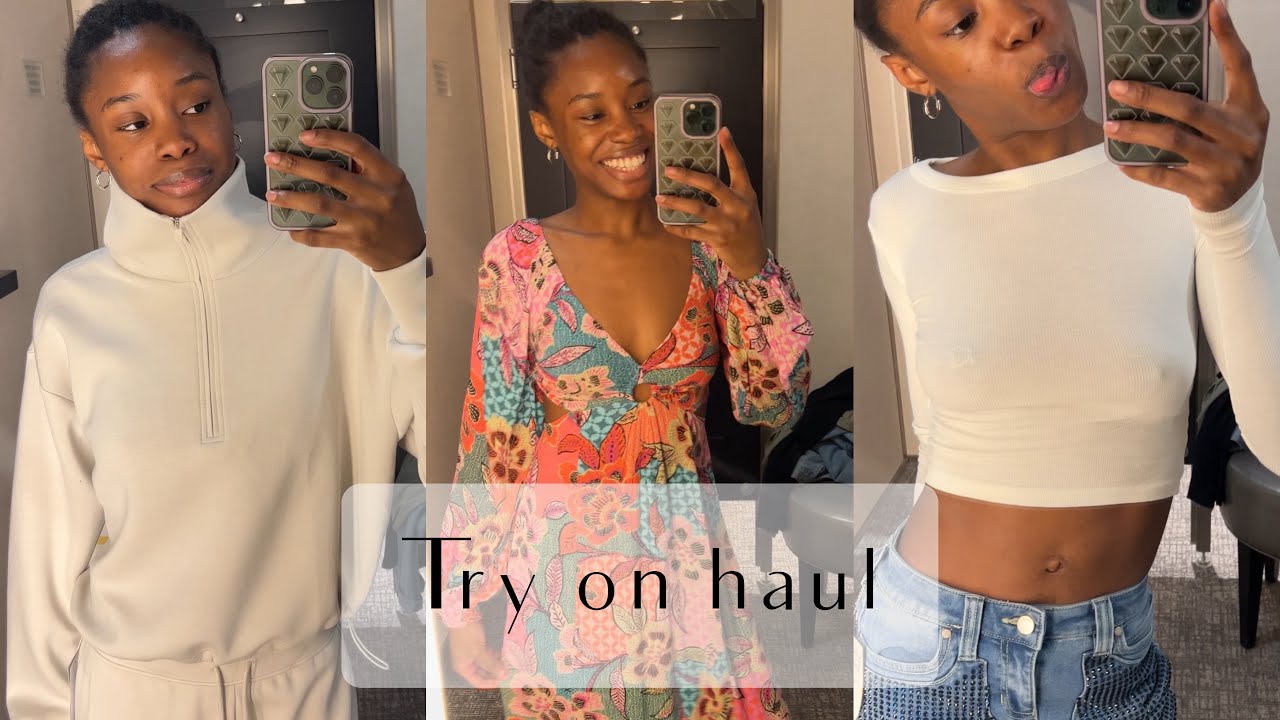 Clothing haul | cozy sweatsuits | dresses | skirts | fitting room try ...
