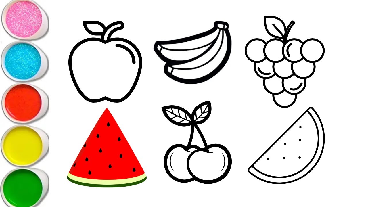 Fruits drawing for kids and toddlers Easy |step by step | ABCD - YouTube