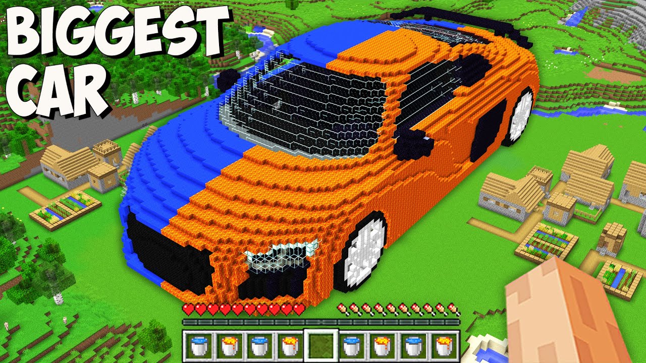 I found GIANT DOUBLE LAVA vs WATER CAR in Minecraft! THE BIGGEST SECRET ...