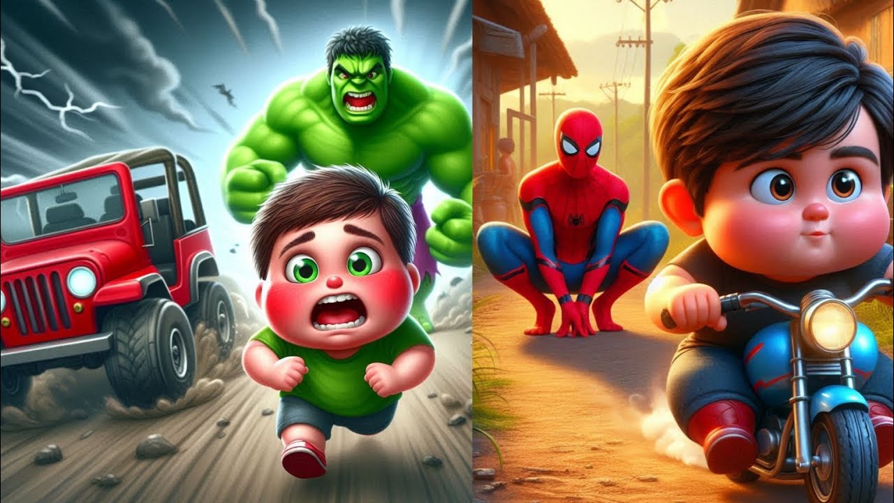 Avengers with an little boy and monk baby. #aiimages #littleboy #hulk # ...