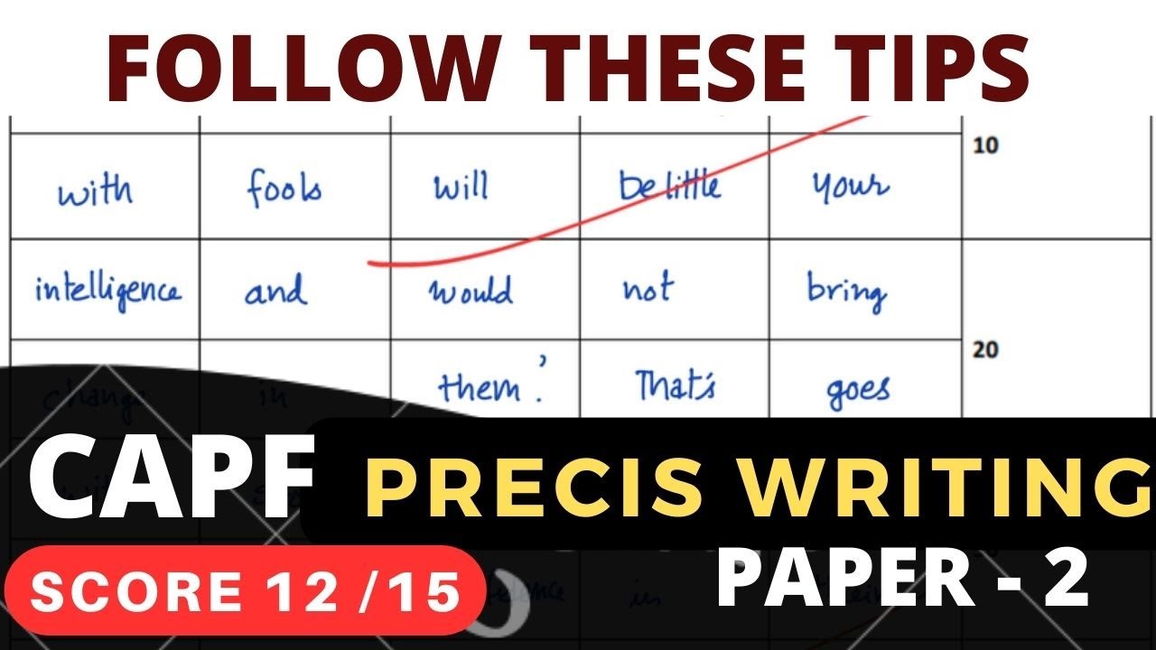 PRECIS WRITING for CAPF AC EXAM - DO's & DONT's (don't do these ...