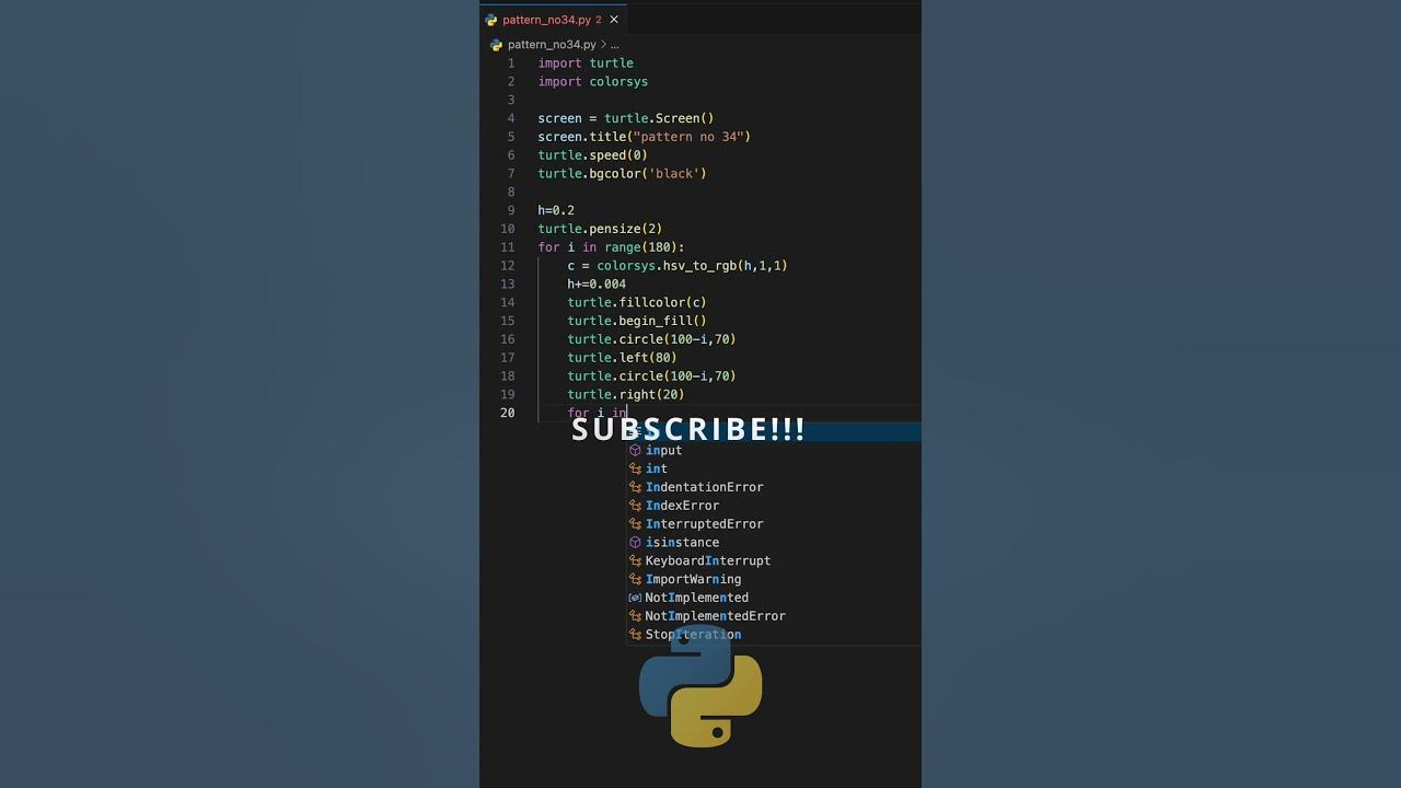 Asmr Progamming || Unique Shape 34 Python || #shorts #programming #asmr #asmrprogramming #lofi ...