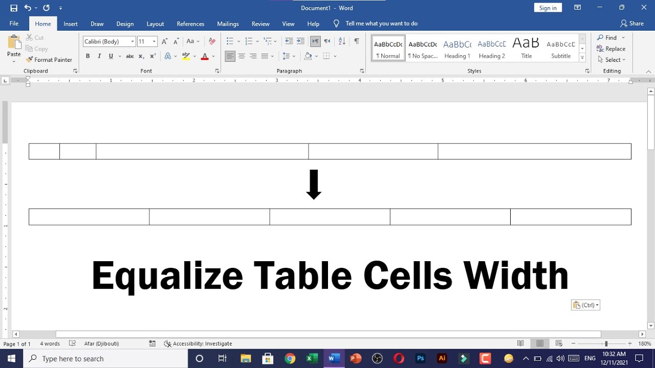 Table width problem in Microsoft Word Easy Solution - YouTube