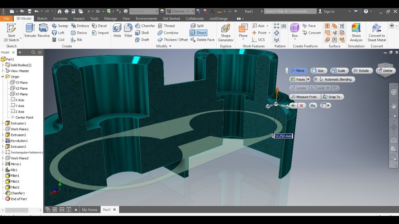 AUTODESK INVENTOR CONVERTIR DIBUJO 2D A 3D - YouTube