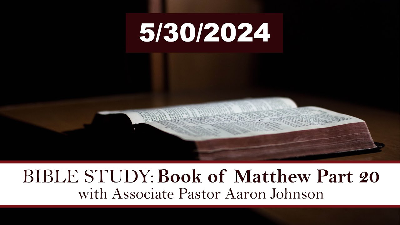 5-30-2024 | Thursday Pastor's Bible Study - YouTube