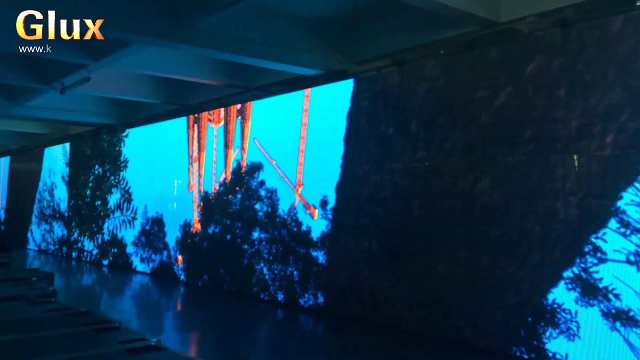 Glux LED BAtn series transparent outdoor LED display screen - YouTube