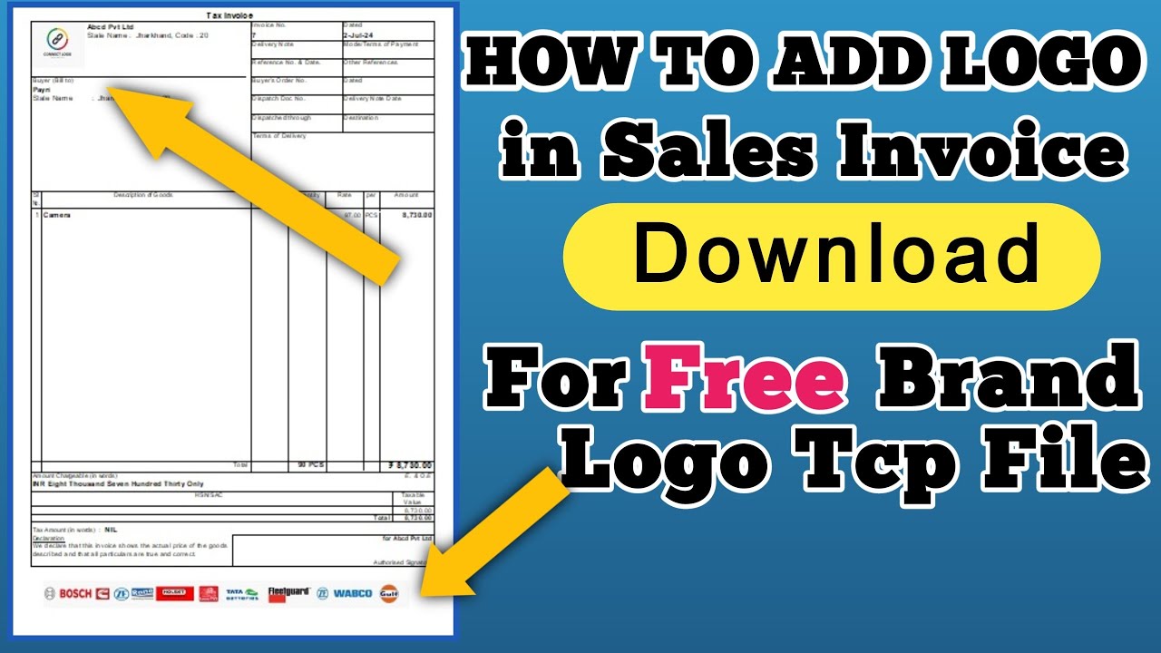 How to Add Logo in Tally Invoice | With Free Brand Logo TCP - YouTube