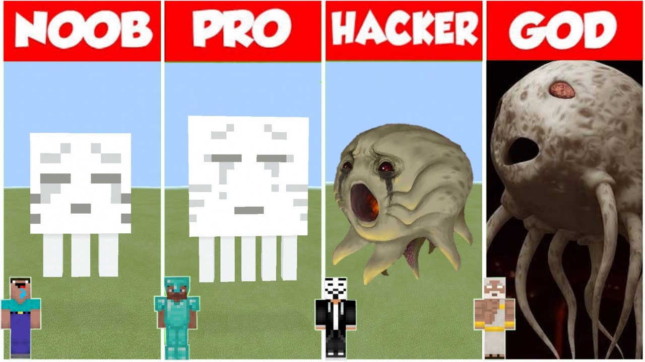 NOOB vs PRO vs HACKER vs GOD: GHAST Batalla Minecraft - YouTube