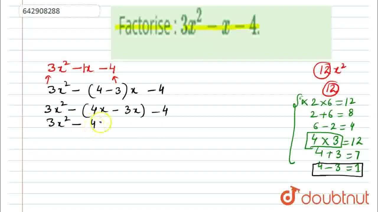 factorise-3x-2-x-4-class-11-polynomials-maths-doubtnut-youtube