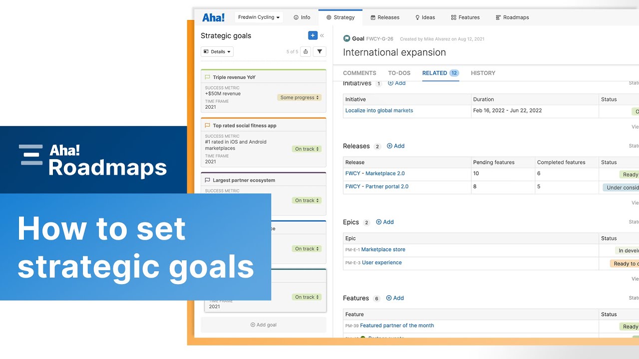 Aha! Roadmaps | How to set strategic goals - YouTube