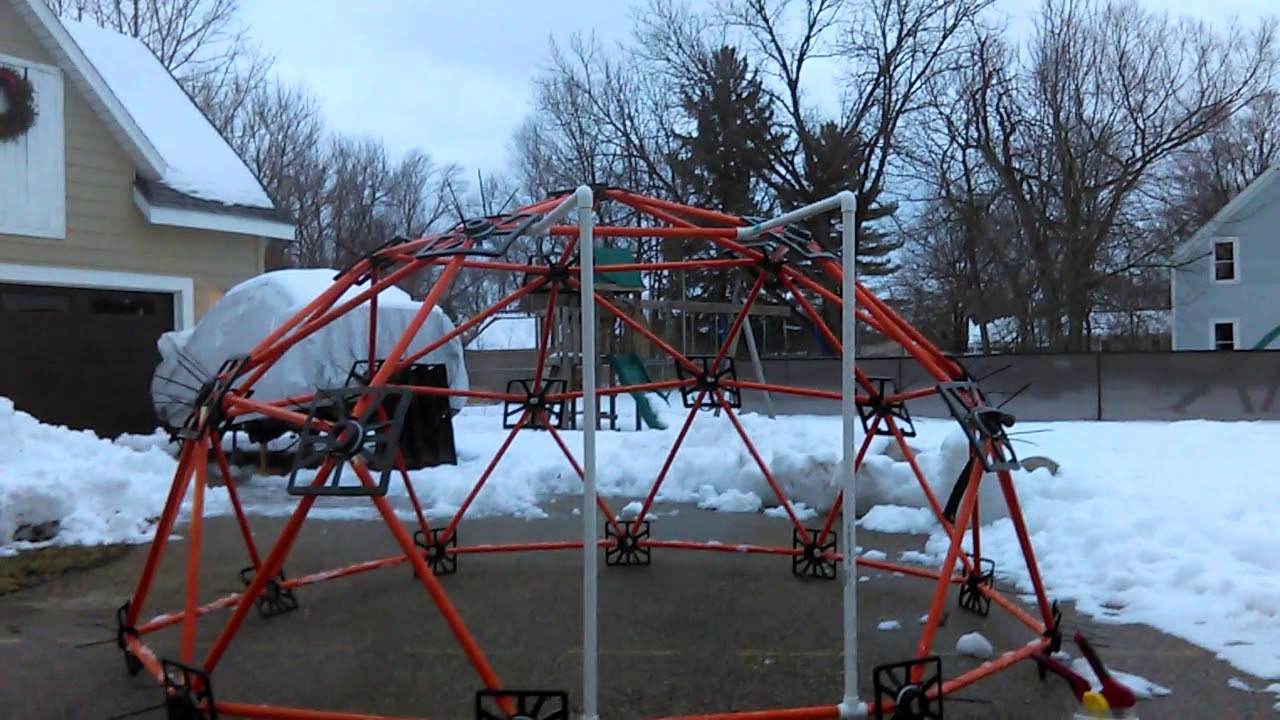 Geodesic Dome. PVC Door. - YouTube