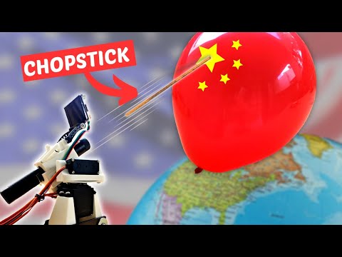 We built a DANGEROUS robot to pop spy balloons - YouTube