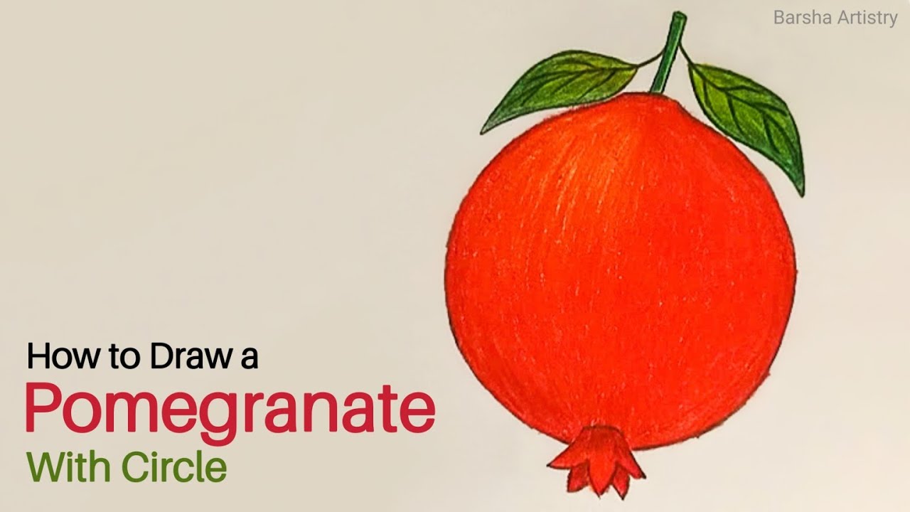 বৃত্ত ব্যবহার করে ডালিম আঁকার সহজ কৌশল | Easy Pomegranate Drawing ...