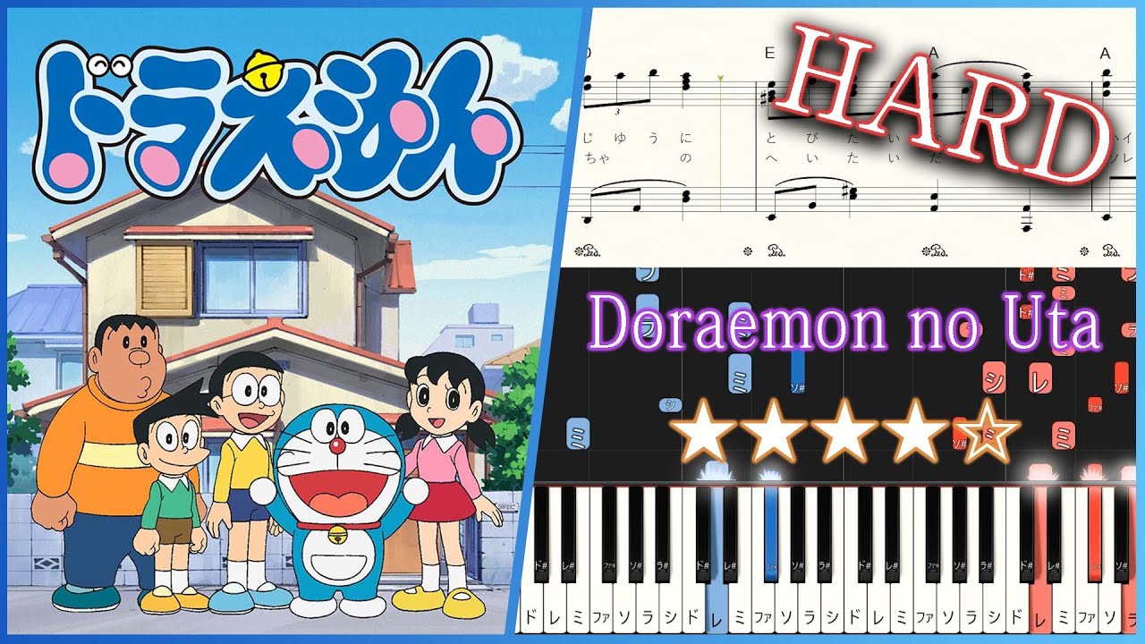 Doraemon OP - Doraemon no Uta - Hard Piano Tutorial + Sheets【Piano Arrangement】 - YouTube